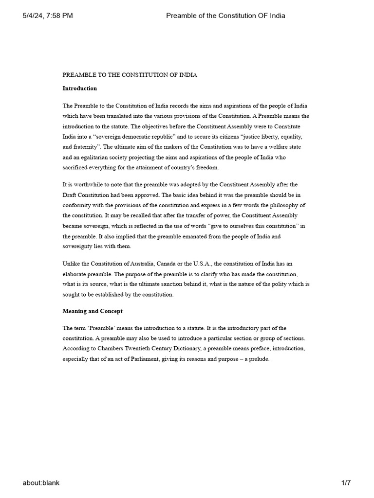 Preamble 2 | PDF | Constitution | Justice