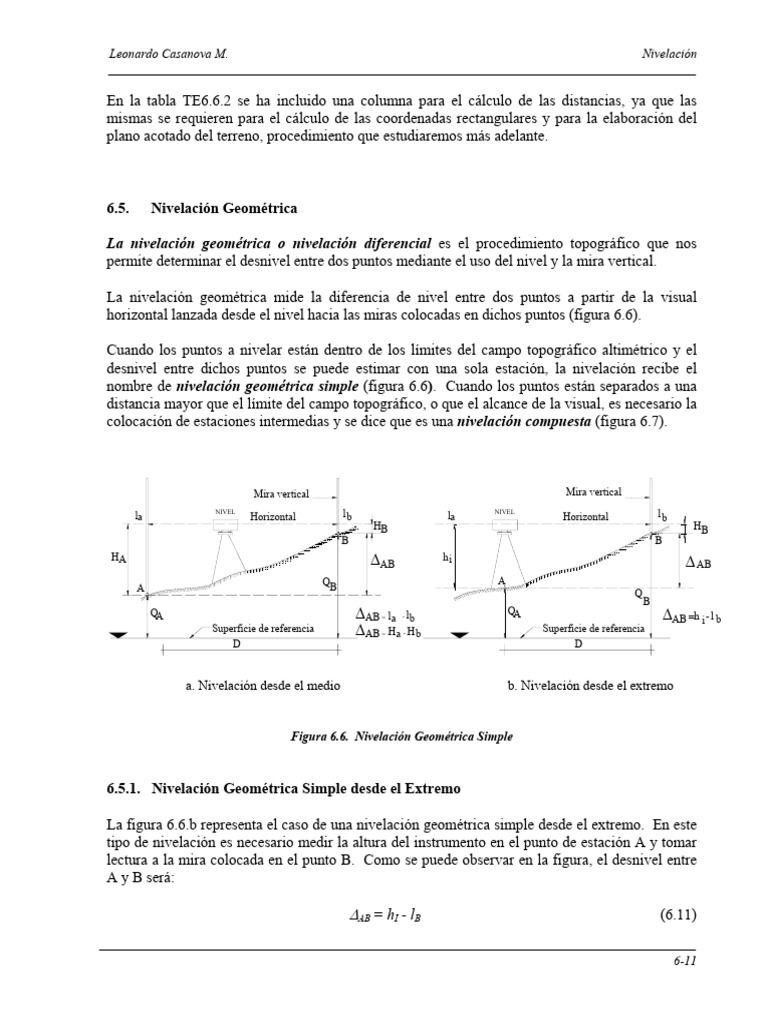 Cotas en Nivelación Geométrica | PDF | Topografía | Altura