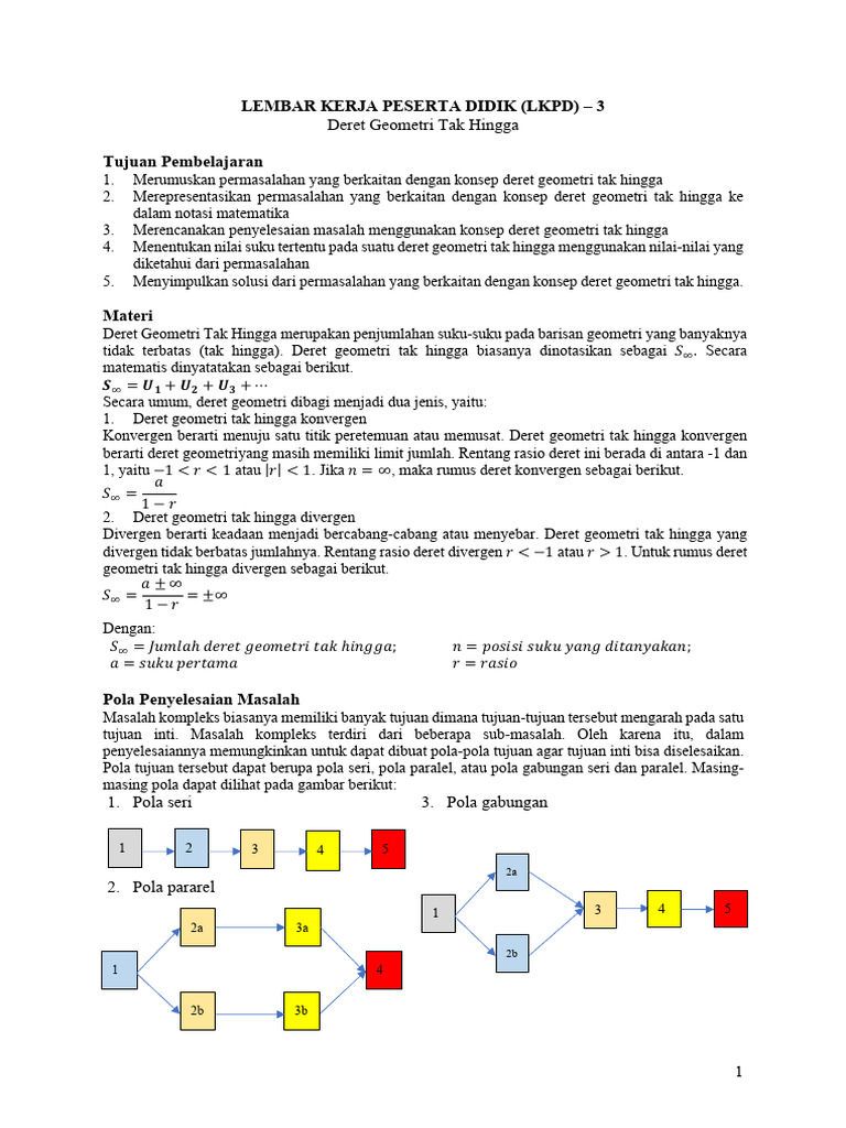 LKPD - 5 Deret Geometri Tak Hingga - Blanks | PDF