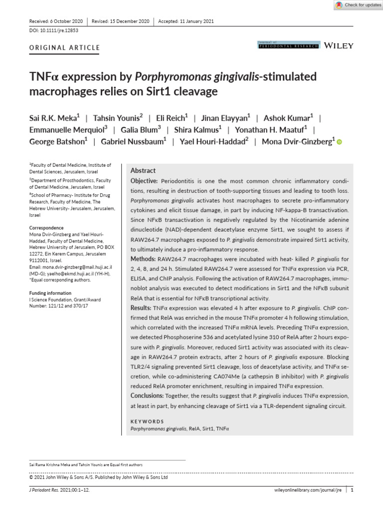 Inactivación Por Calor PG - Meka 2021 I | PDF | Nf κb | Immunoprecipitation