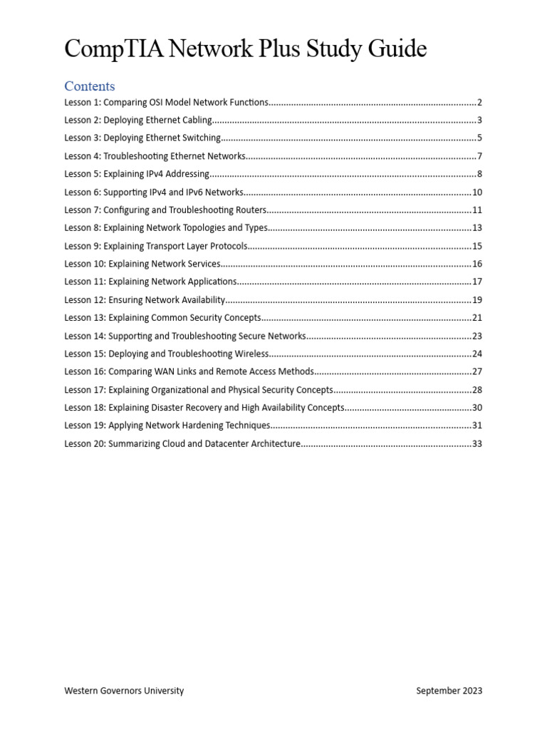 Network Plus Study Guide | PDF | Computer Network | Ip Address