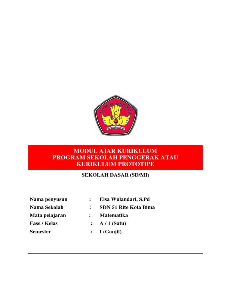 Modul Ajar Matematiks Bab 1 Kelas 1 Pdf