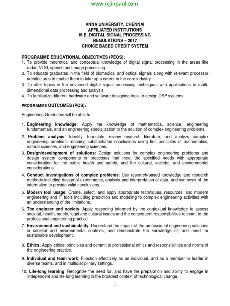 M.E. DSP Program Overview | PDF | Eigenvalues And Eigenvectors | Digital Signal Processor
