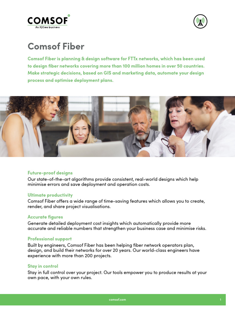 IQGeo Comsof Fiber Product Sheet 6apr23 | PDF | Fiber To The X ...