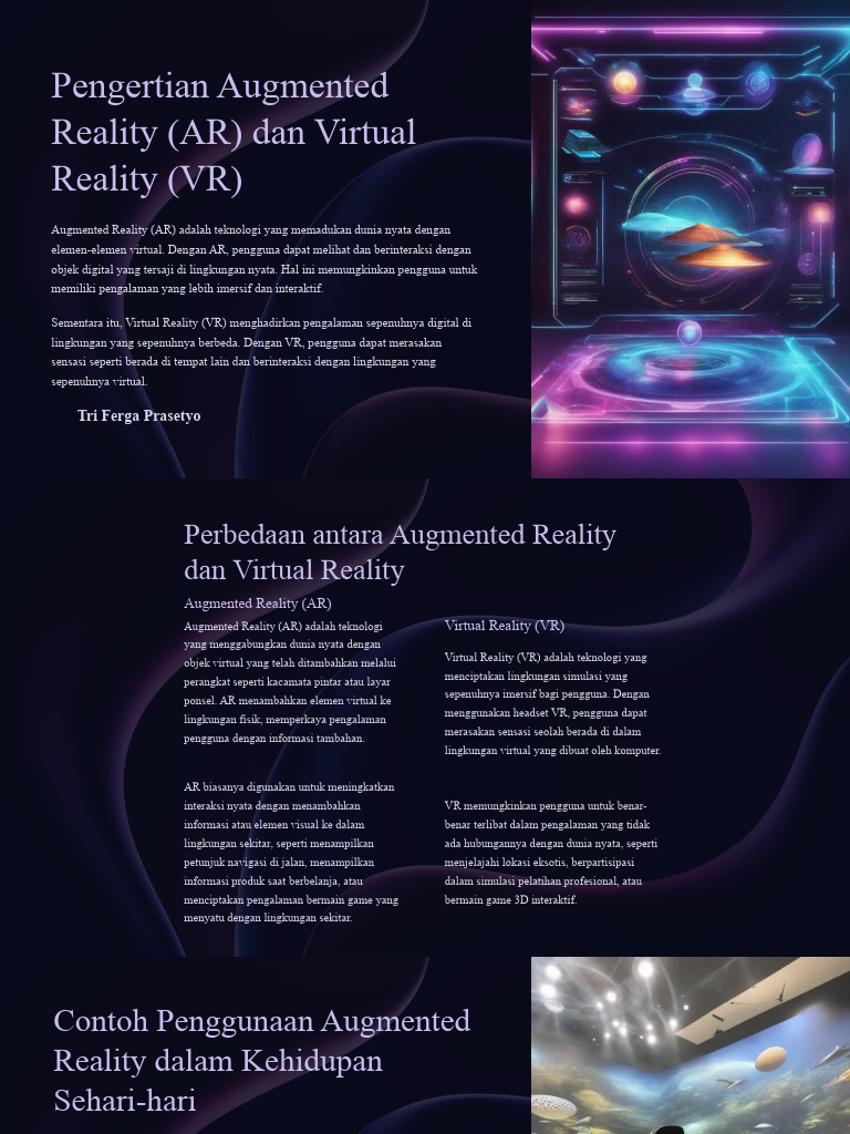 Pengertian Augmented Reality AR Dan Virtual Reality VR | PDF | Seni ...