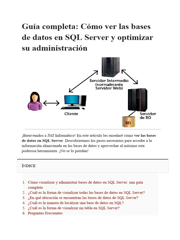Guía Completa Cómo Ver Las Bases de Datos en SQL Server | PDF ...