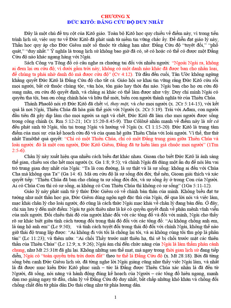 Chuong 10 - Duc Kito, Dang Cuu Do Duy Nhat | PDF