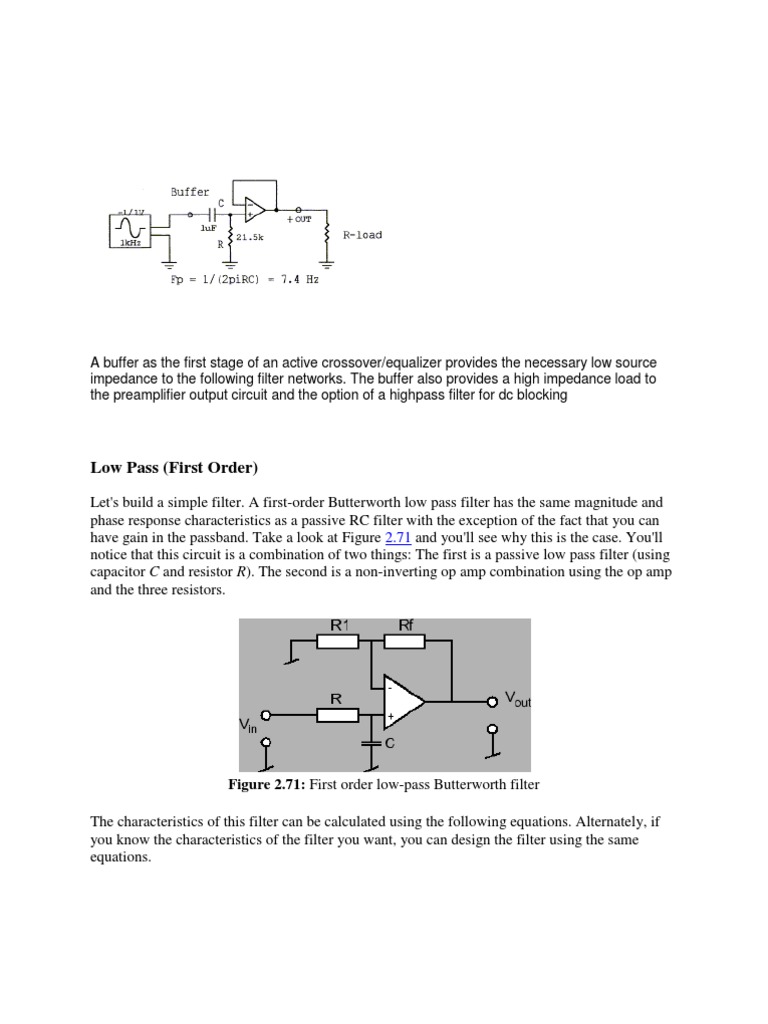 Figure 2.71: First Order Low-Pass Butterworth Filter | PDF | Low Pass ...