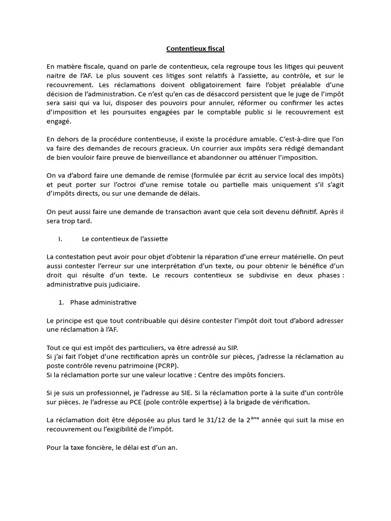 Guide du contentieux fiscal en France | PDF | Impôts | Loi publique