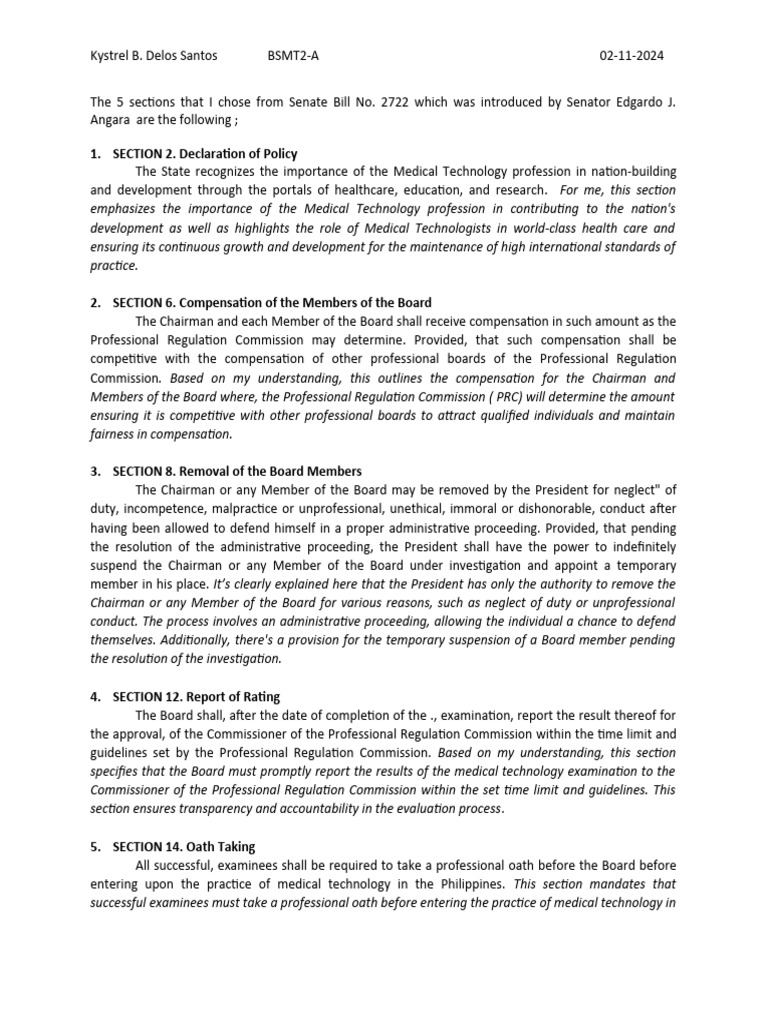 Key Sections of Senate Bill No. 2722 | PDF | Social Programs | Health Care