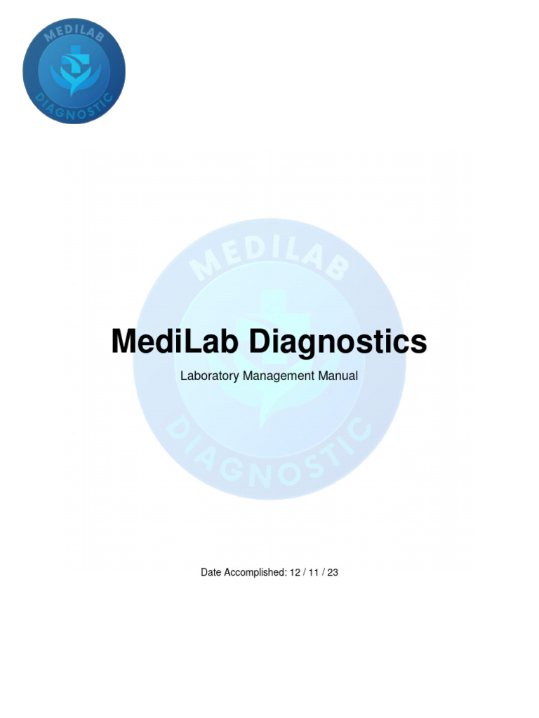 MediLab Diagnostics Quality Manual | PDF | Health Care | Medical Laboratory