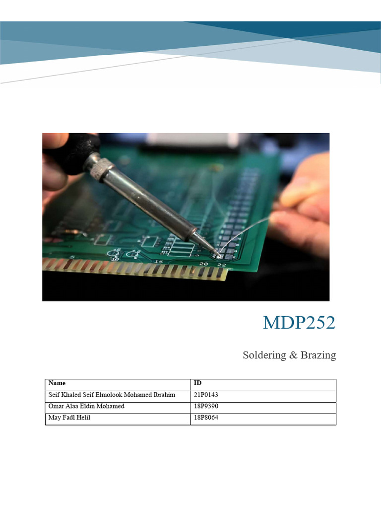 Soldering & Brazing Report | PDF | Soldering | Welding