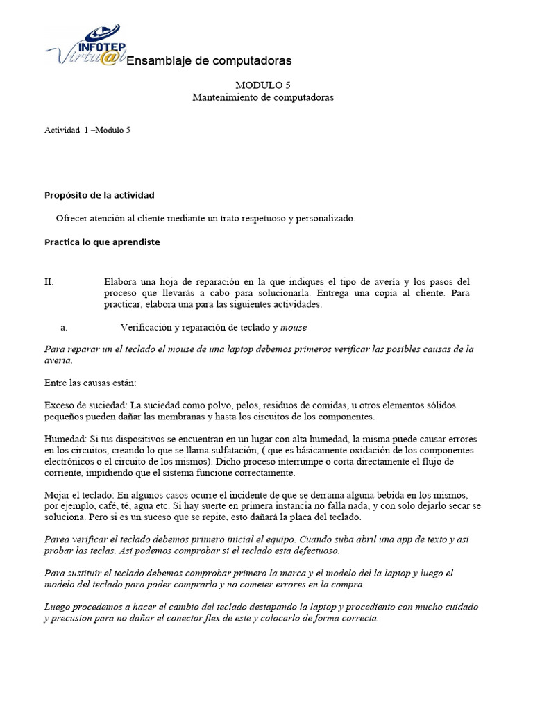 Actividad 1 - Modulo 5 | PDF | Hardware de la computadora | Ordenador ...