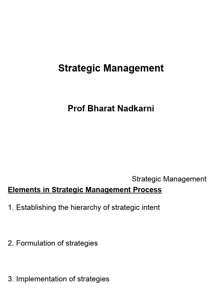 Strategic Management Process Overview | PDF | Swot Analysis | Strategic ...