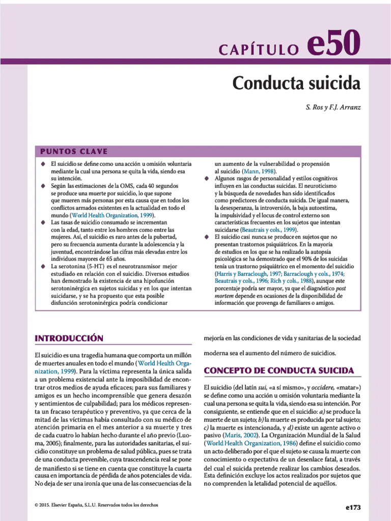 Conducta Suicida: Definición y Factores | PDF | Suicidio