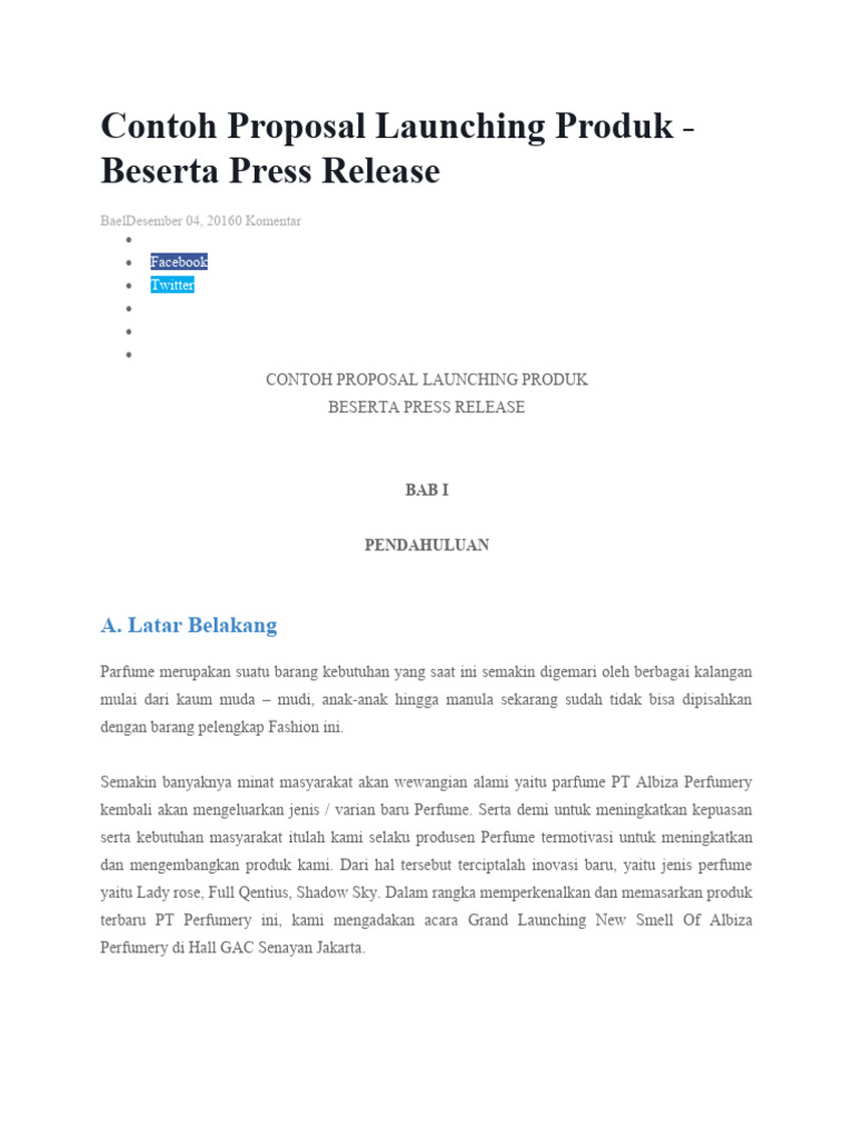 Proposal Launching Produk Parfum Baru | PDF
