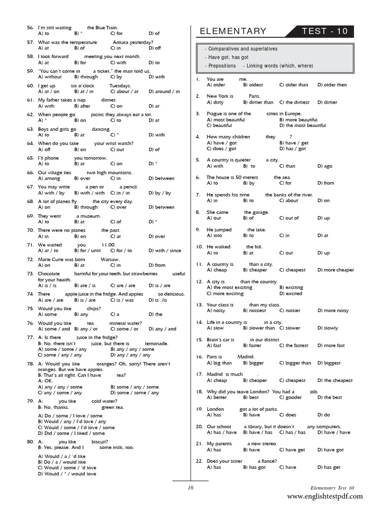Prepositions and Comparatives Practice | PDF | Teaching Methods & Materials