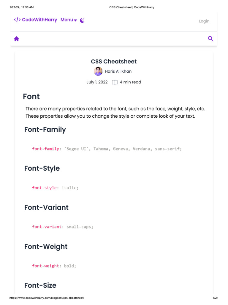 CSS Cheatsheet | Download Free PDF | Html Element | Graphic Design