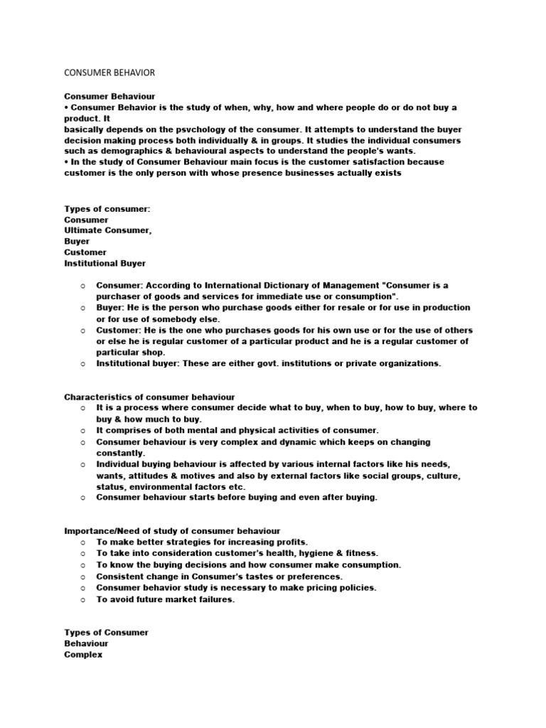 G. Consumer Behavior | Download Free PDF | Consumer Behaviour | Behavior