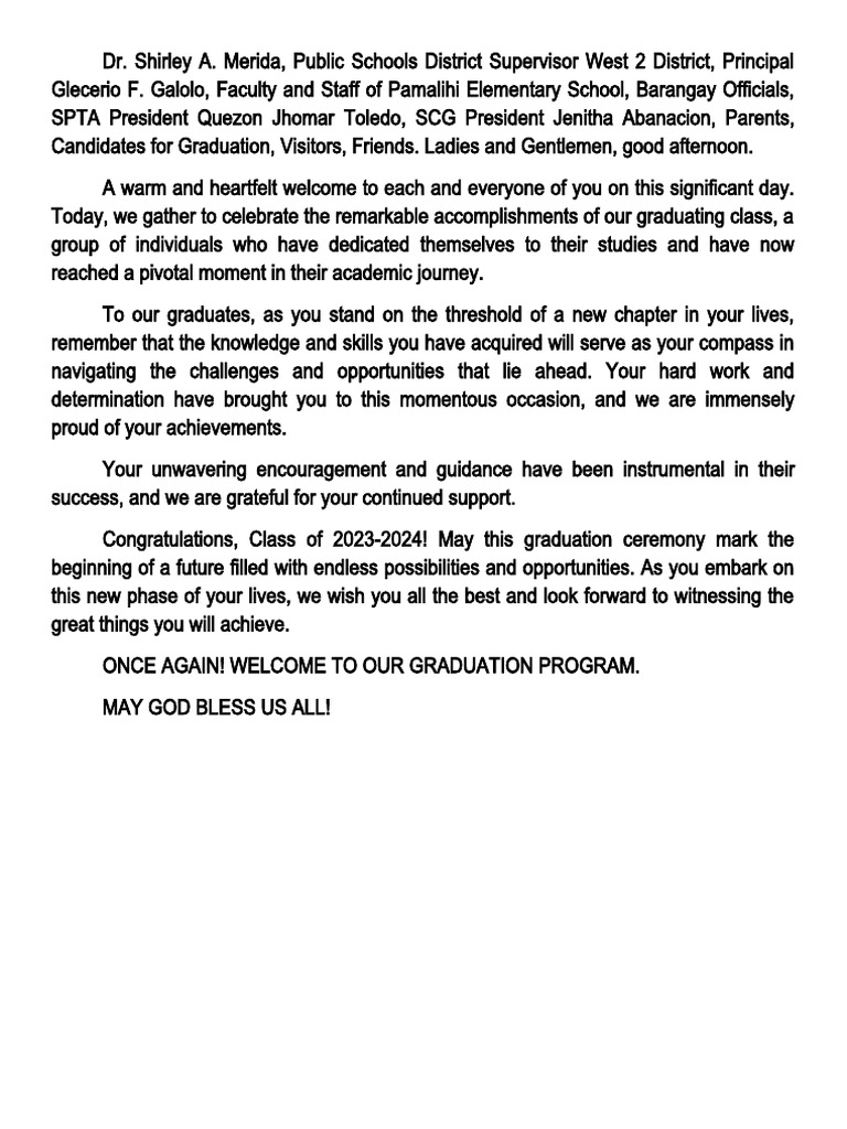 Welcome Address | PDF