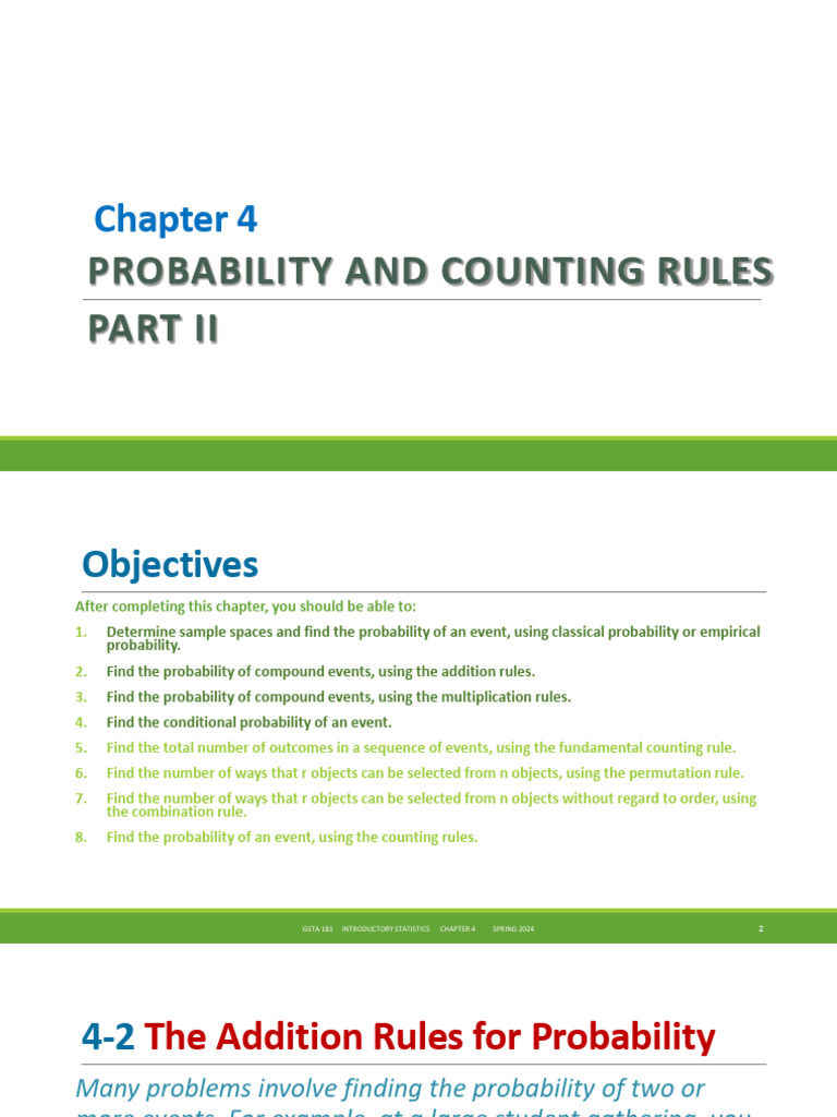 Probability and Counting Rules Overview | PDF | Probability | Statistics