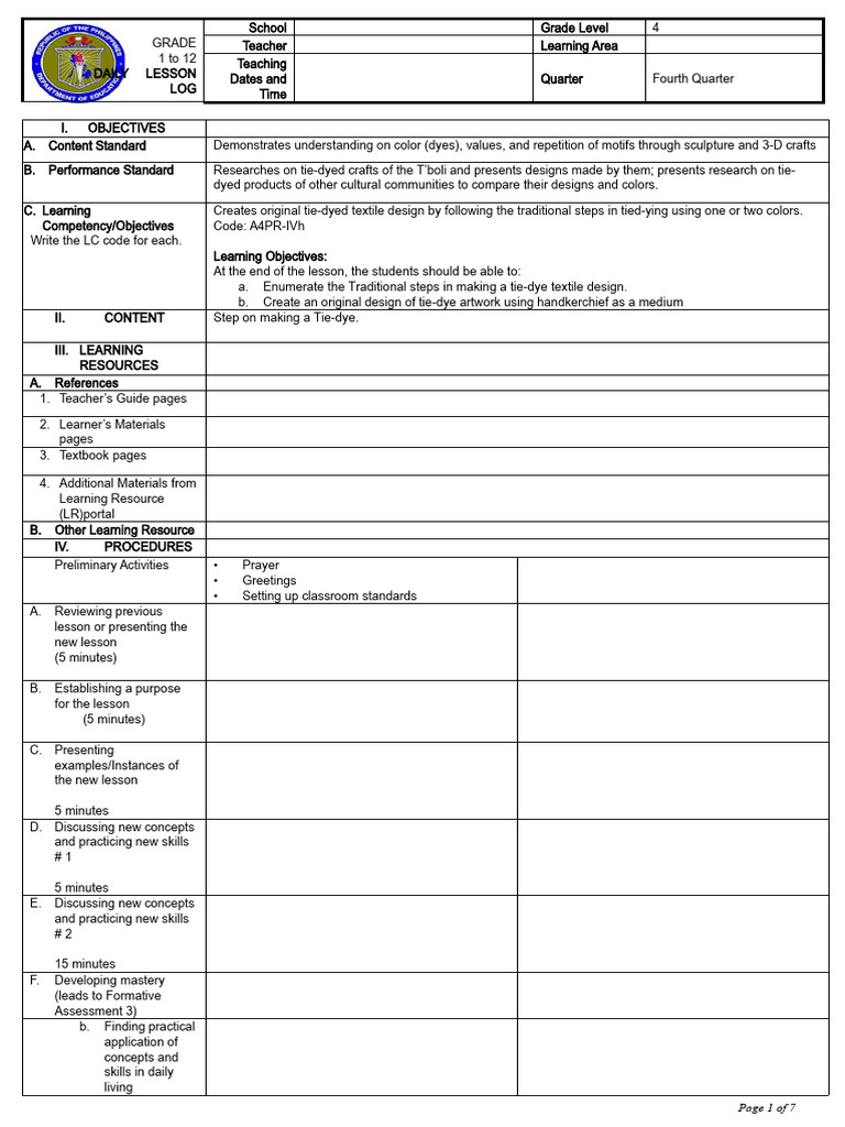 Lesson Plan Format 1 | PDF | Learning | Pedagogy