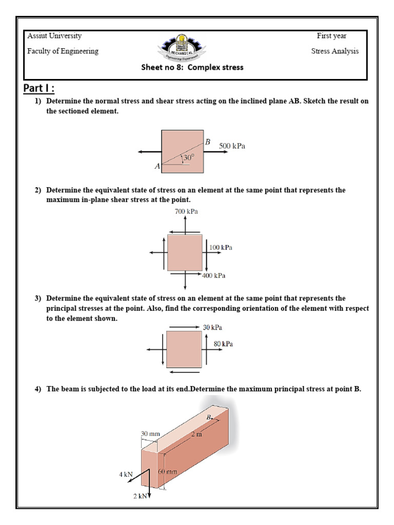 Complex Stress I | PDF | Stress (Mechanics) | Mechanics