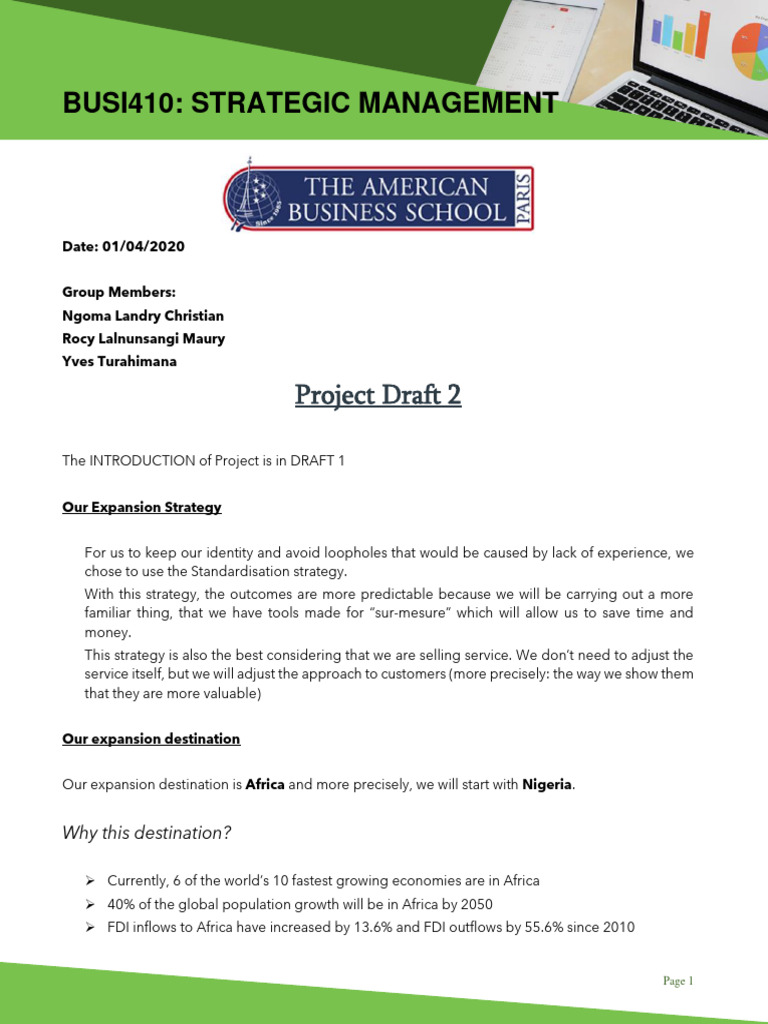 BUSI410 - STRATEGIC MANAGEMENT Project 2 | PDF | Foreign Direct ...