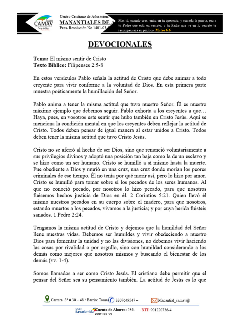 Actitud de Cristo: Humildad y Unidad | PDF | Cristo (título) | Jesús