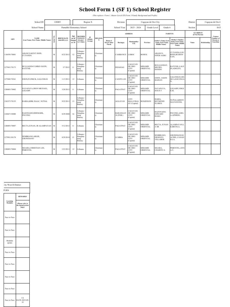 Sf1 - 2024 - Grade 6 - Saturn | PDF