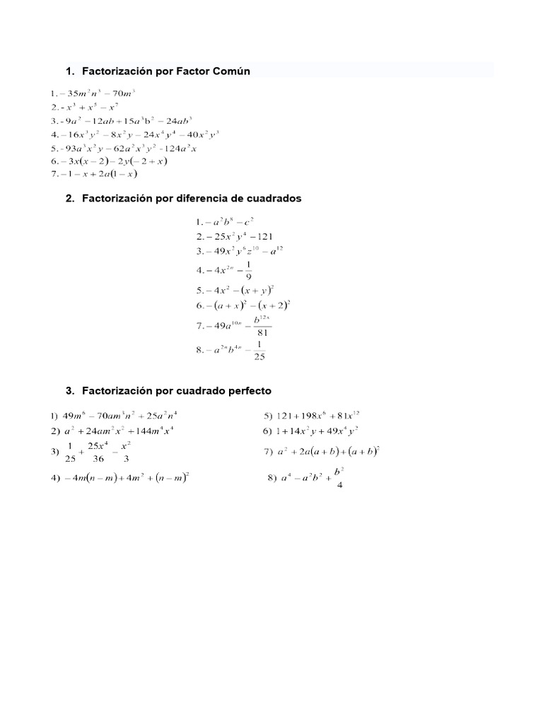 Ejercicios de Recuperacion Decimo D | PDF