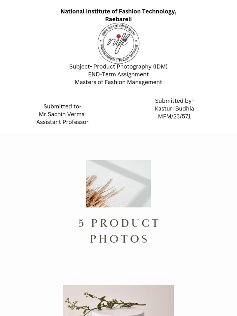Product Photography (IDM) END-Term Assignment | PDF