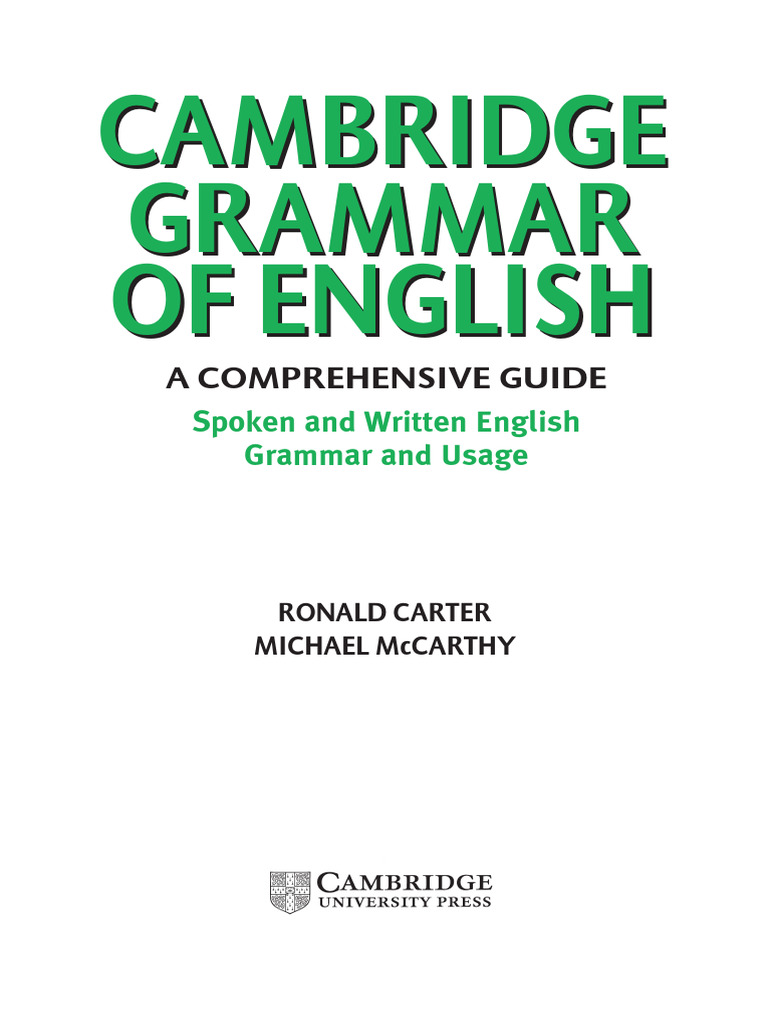 Cambridge Grammar of English - Types of Verbs | PDF | Verb ...