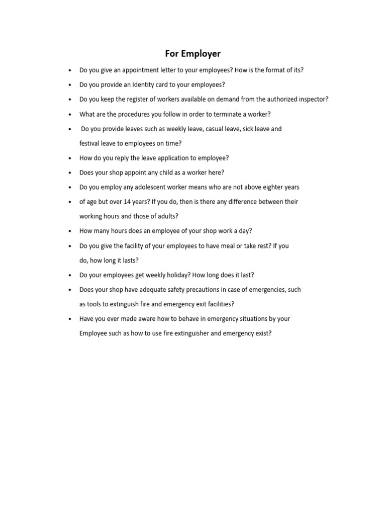 Labour Law (Field Work) | PDF | Employment | Labor