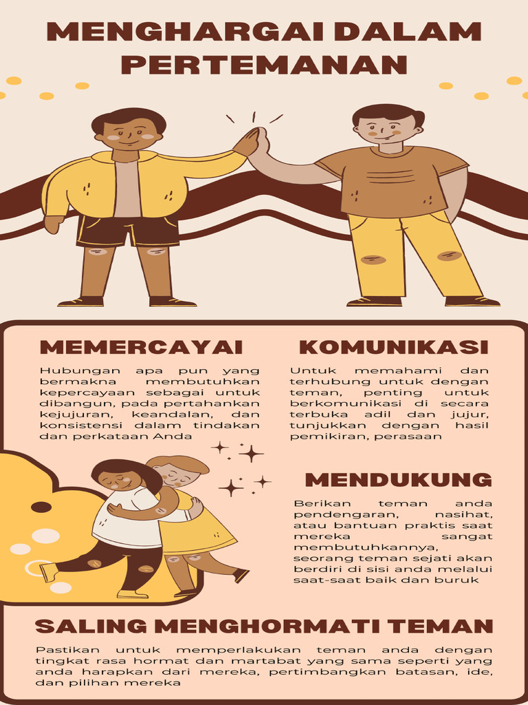 Kuning Dan Krem Ilustrasi Menghargai Dalam Pertemanan Infographic ...