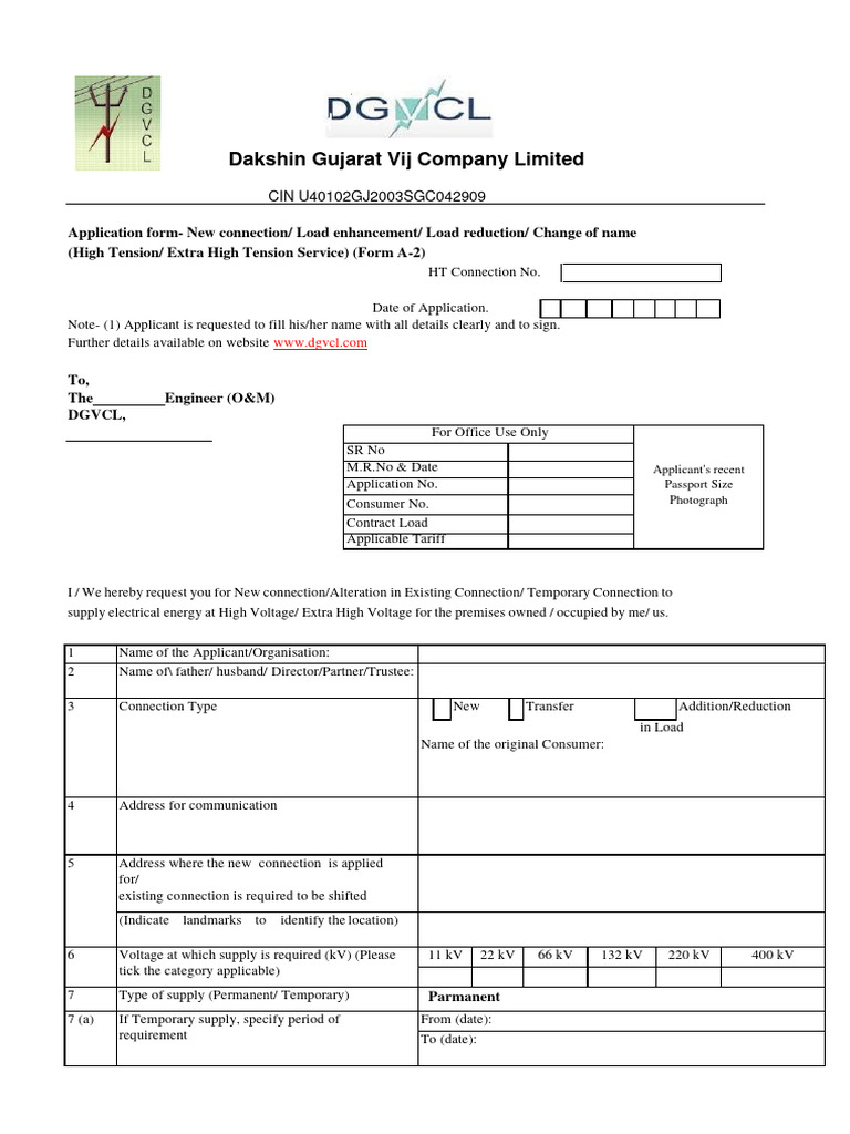 Ht A1 Form Pdf High Voltage Private Law