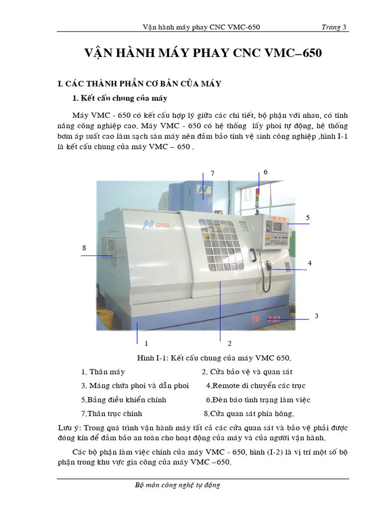 Van Hanh May Phay CNC VMC-650 | PDF