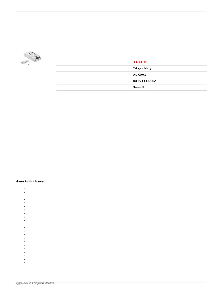 Sonoff Basic Przelacznik Sterowany Z Wifi | PDF
