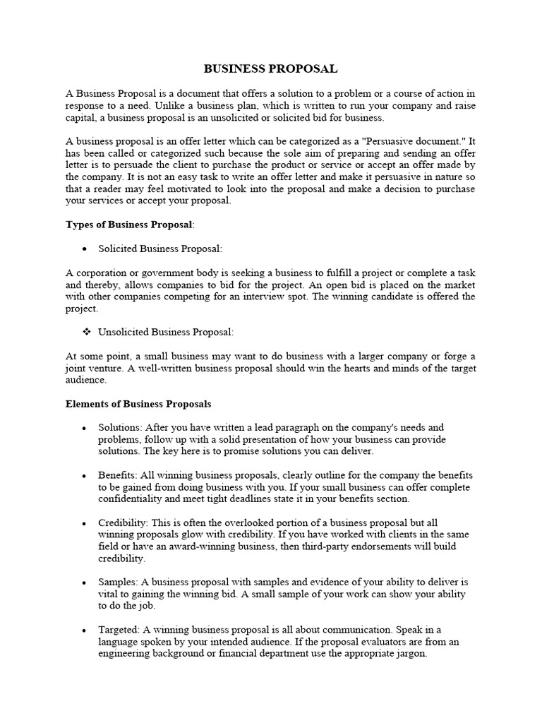 Business Proposal Writing Guide | PDF | Request For Proposal | Goal