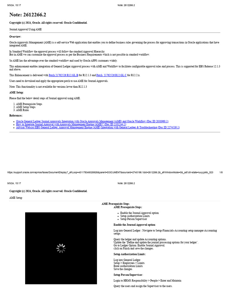 Approval Management Engine (AME) Setup and Usage Video Series (Doc ID 2612266.2) | PDF | Icon ...