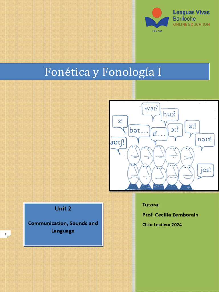 Fonética y Fonología I - Unidad 2 - 2024 | PDF | Linguistics | Phoneme