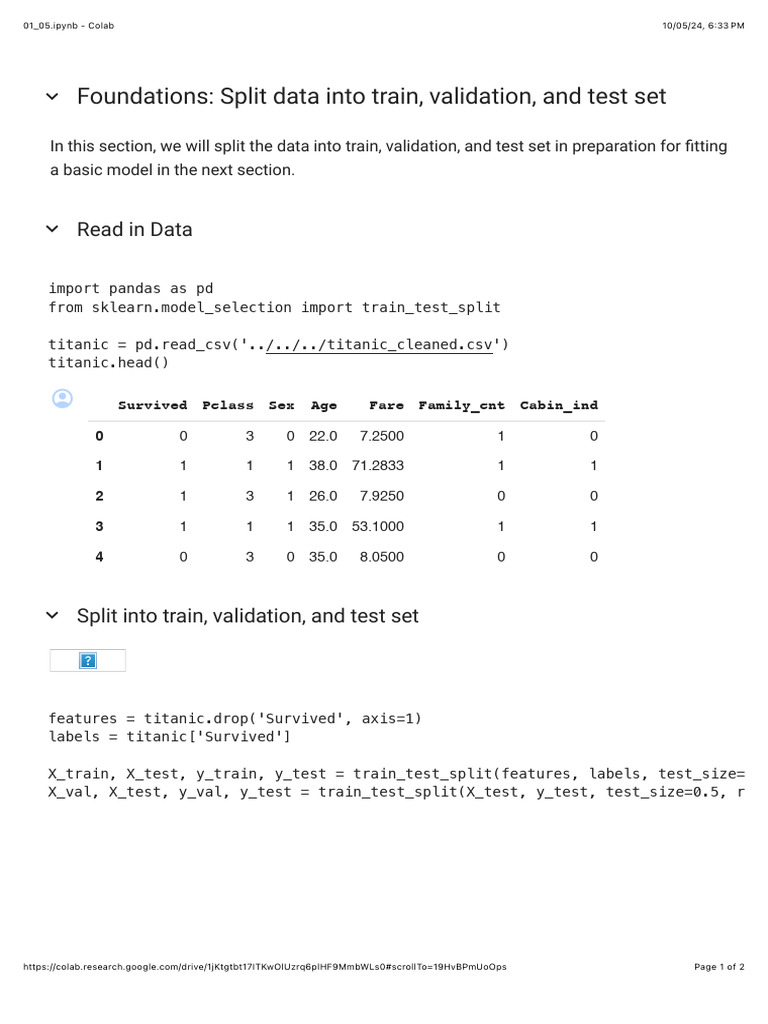Machine Learning Splitting Data To Train Test | PDF | Computational ...