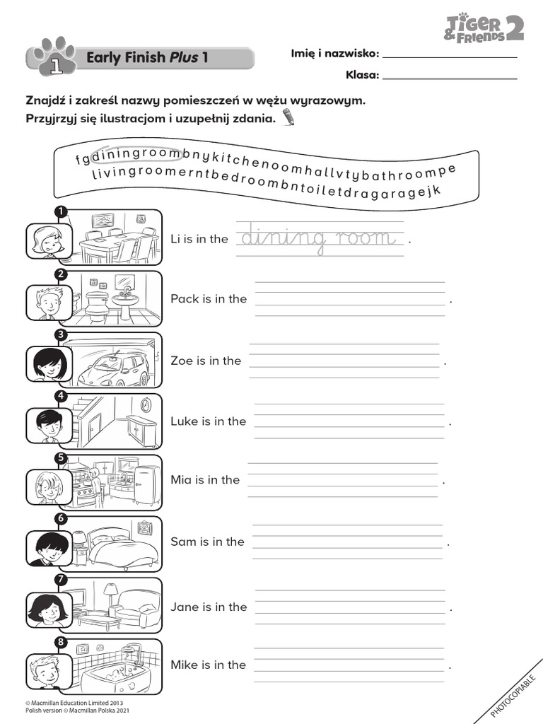 Tiger&Friends 2 - TRF - Unit 1 - Early Finish Plus 1 | PDF