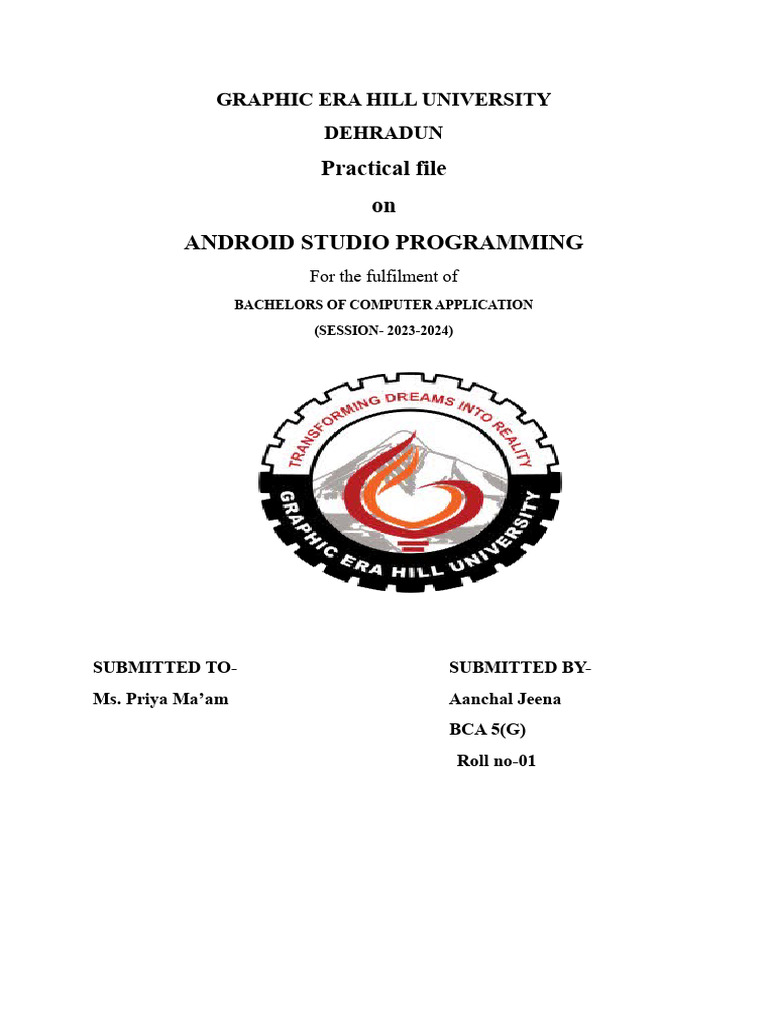 AndroidLabVinay | PDF | Android (Operating System) | Application Software