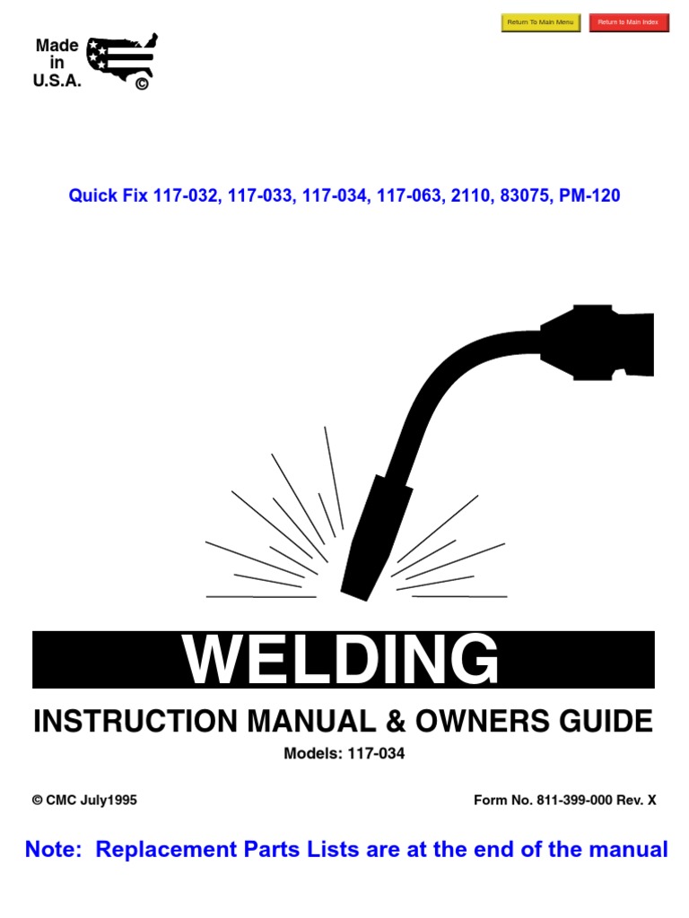 Welding: Instruction Manual & Owners Guide | PDF | Welding | Construction