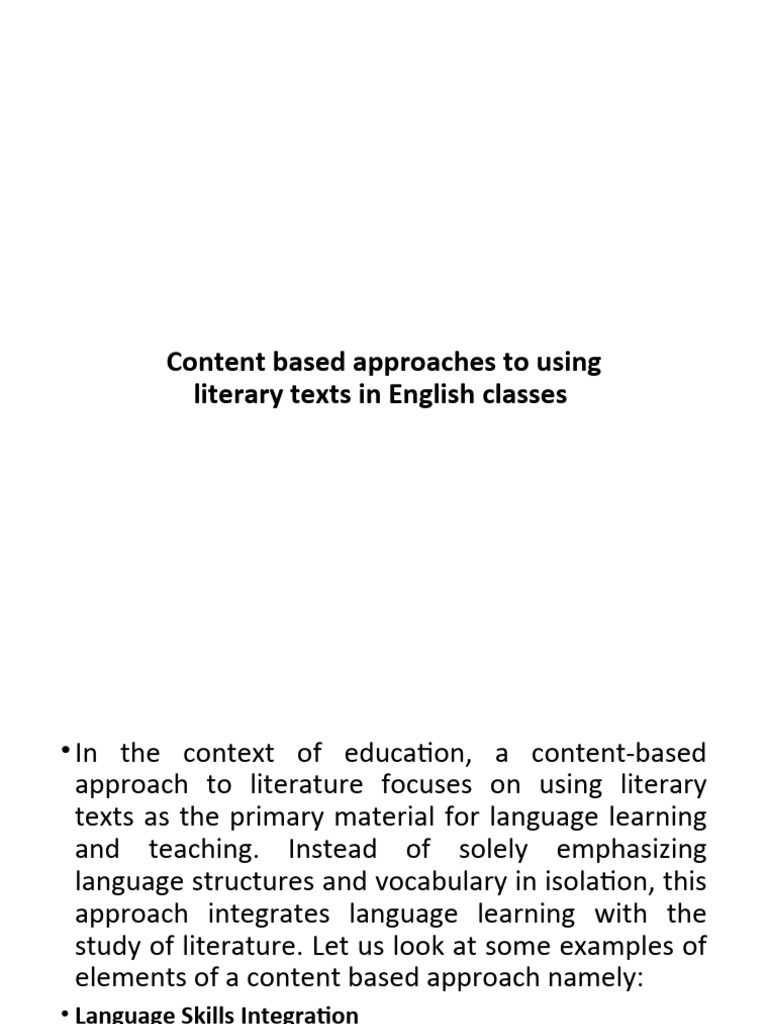 Literacture as a content approach | PDF | Plot (Narrative) | Human Communication