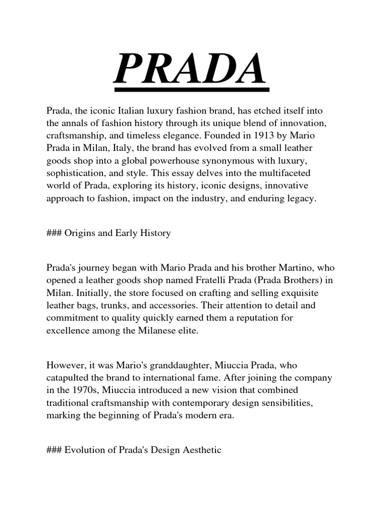 PRADA | PDF | Fashion | Brand
