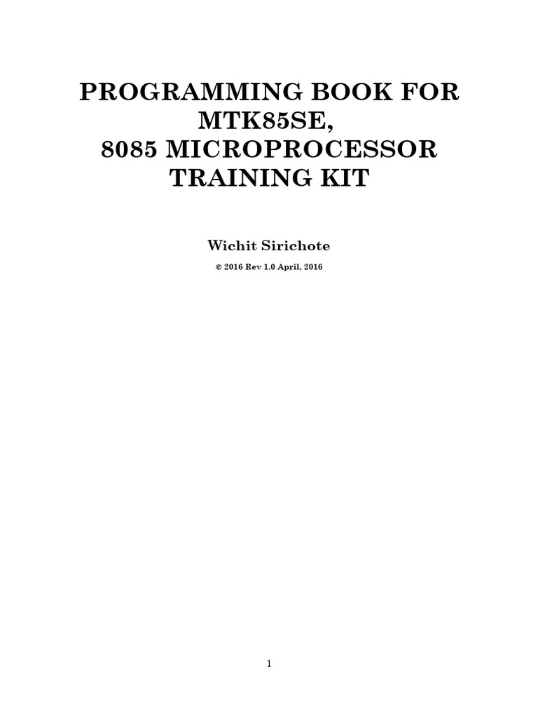 8085 Microprocessor Programming Guide | PDF | Office Equipment ...