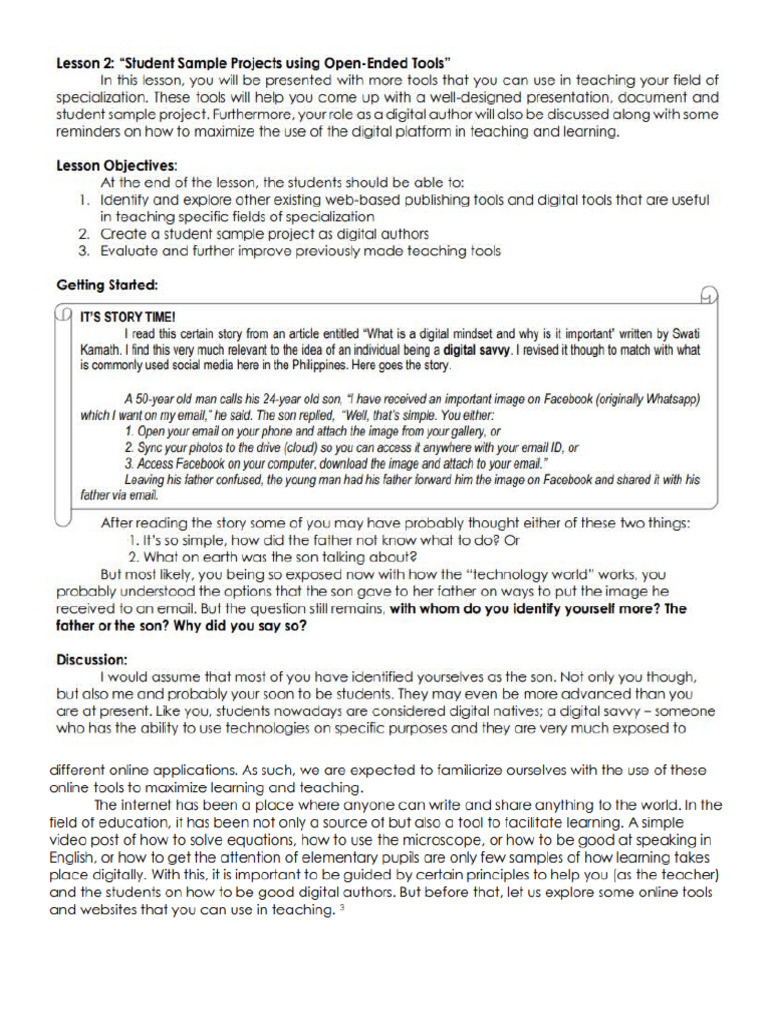 8 Student Sample Projects Using Open Ended Tools | PDF