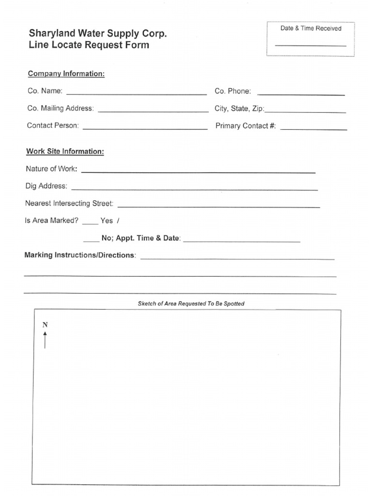 Line Locate Form | PDF